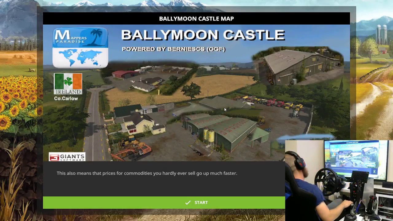 Farming Simulator 2017 Ballymoon Castle first look wheel/joystick - YouTube