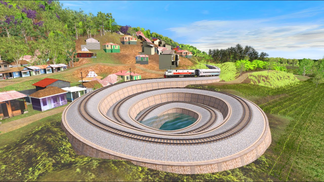 Trains vs Giant Hole, Spiral railroad-Train Through The Ground | Trainz ...