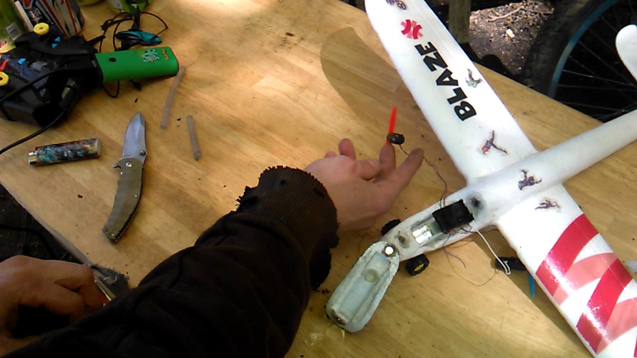 Firefox blaze glider to rc build 2ch airplane - YouTube