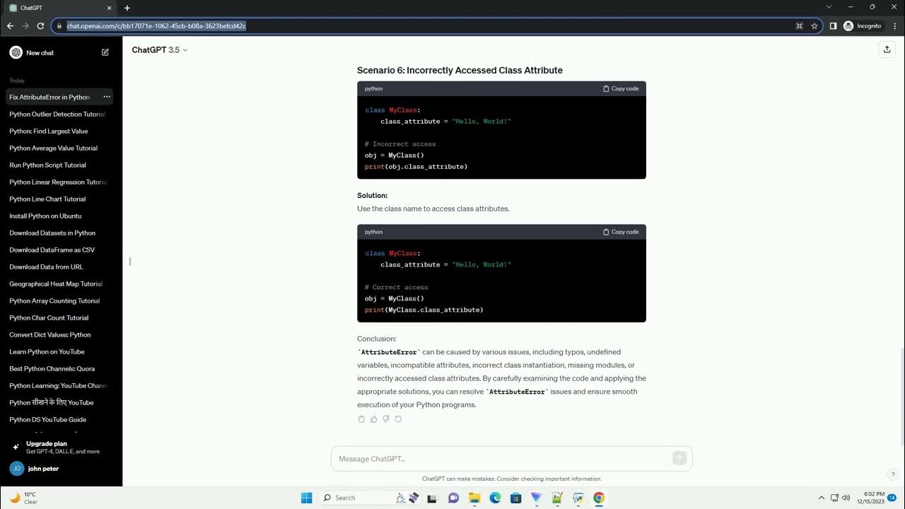 how to fix attributeerror in python - YouTube