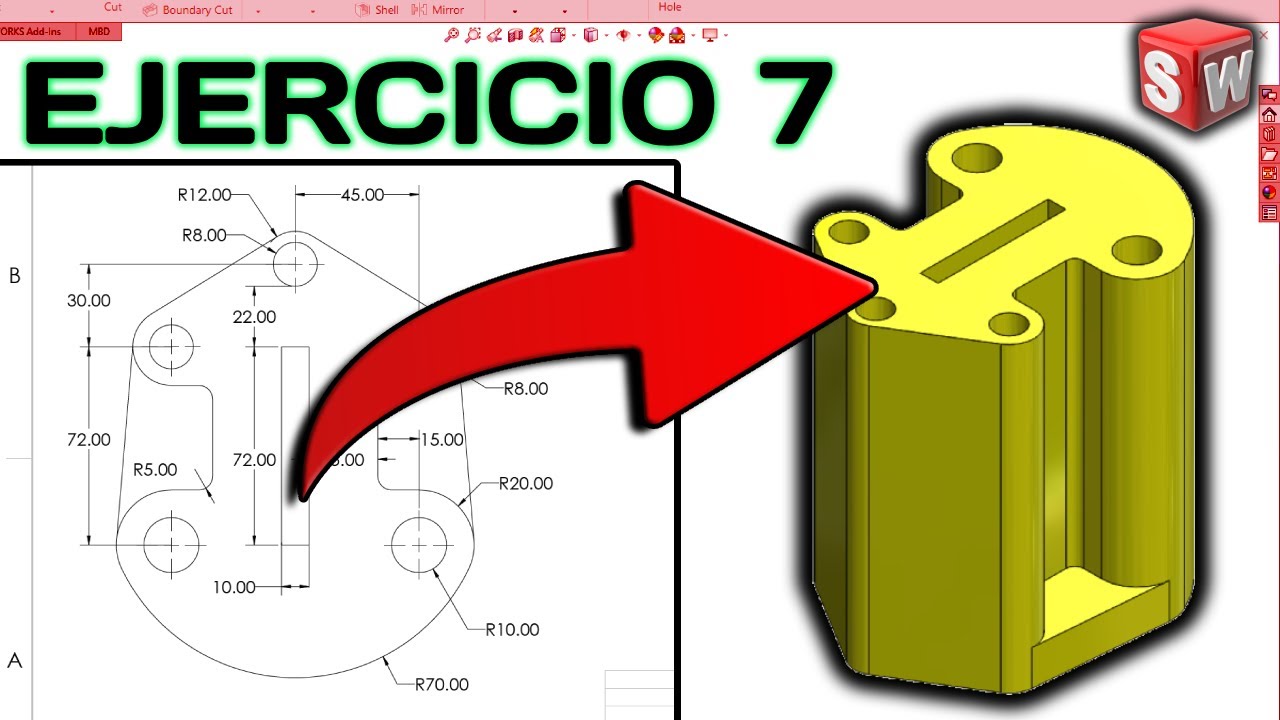 CONVERTIR ENTIDADES Y MODIFICAR CROQUIS | TUTORIAL BASICO SOLIDWORKS ...
