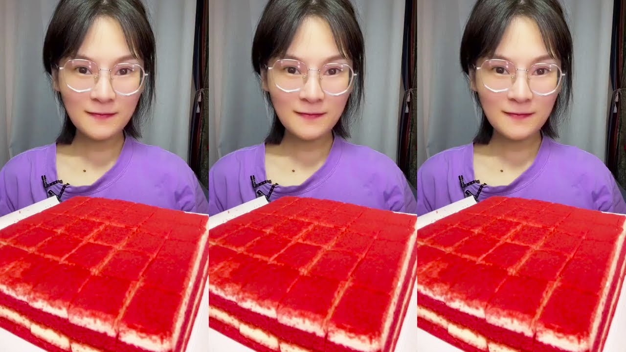 ASMR🍰Eat Red Velvet Butter Cake🍰 (soft and waxy sound) 크림 케ց 먹방 MUKBANG ...