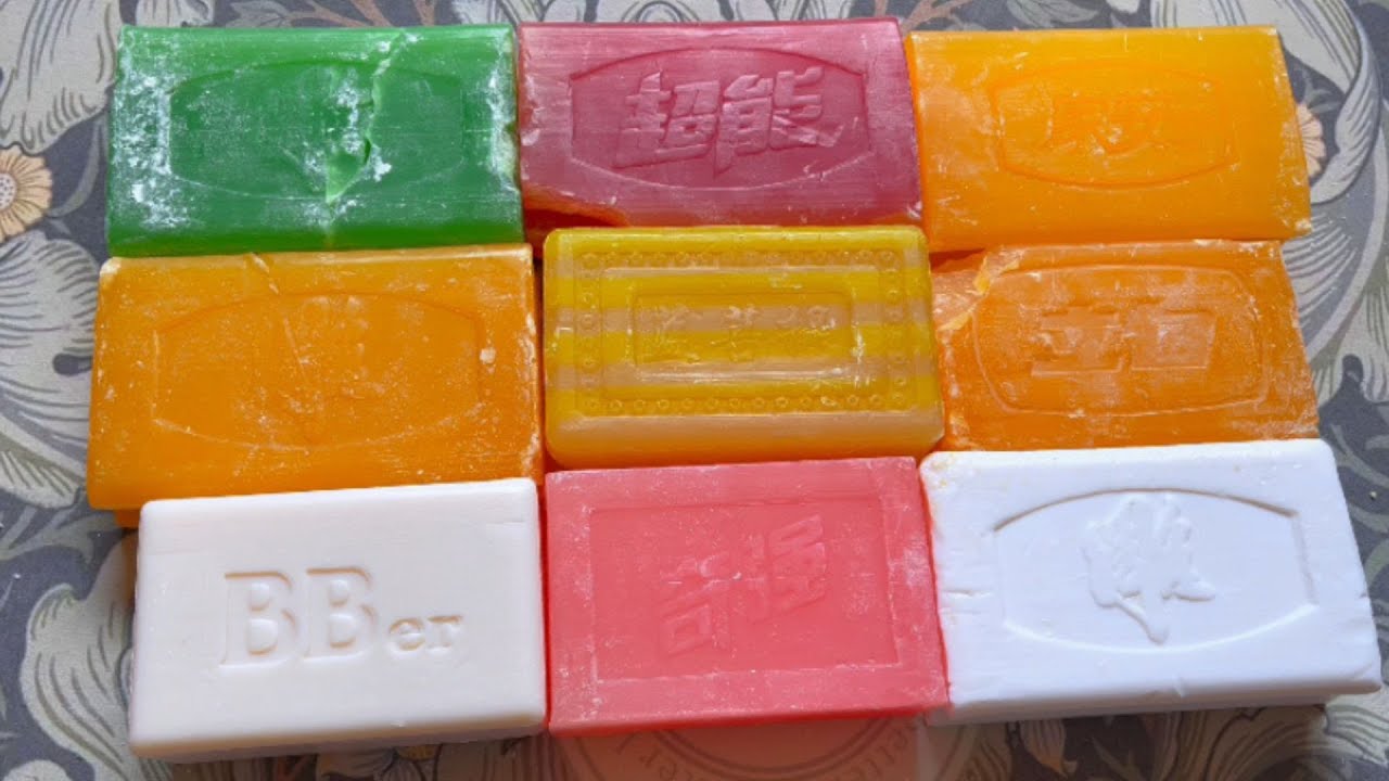 ASMR cutting dry soap/oddly carving soap/satisfying relaxing crunchy ...