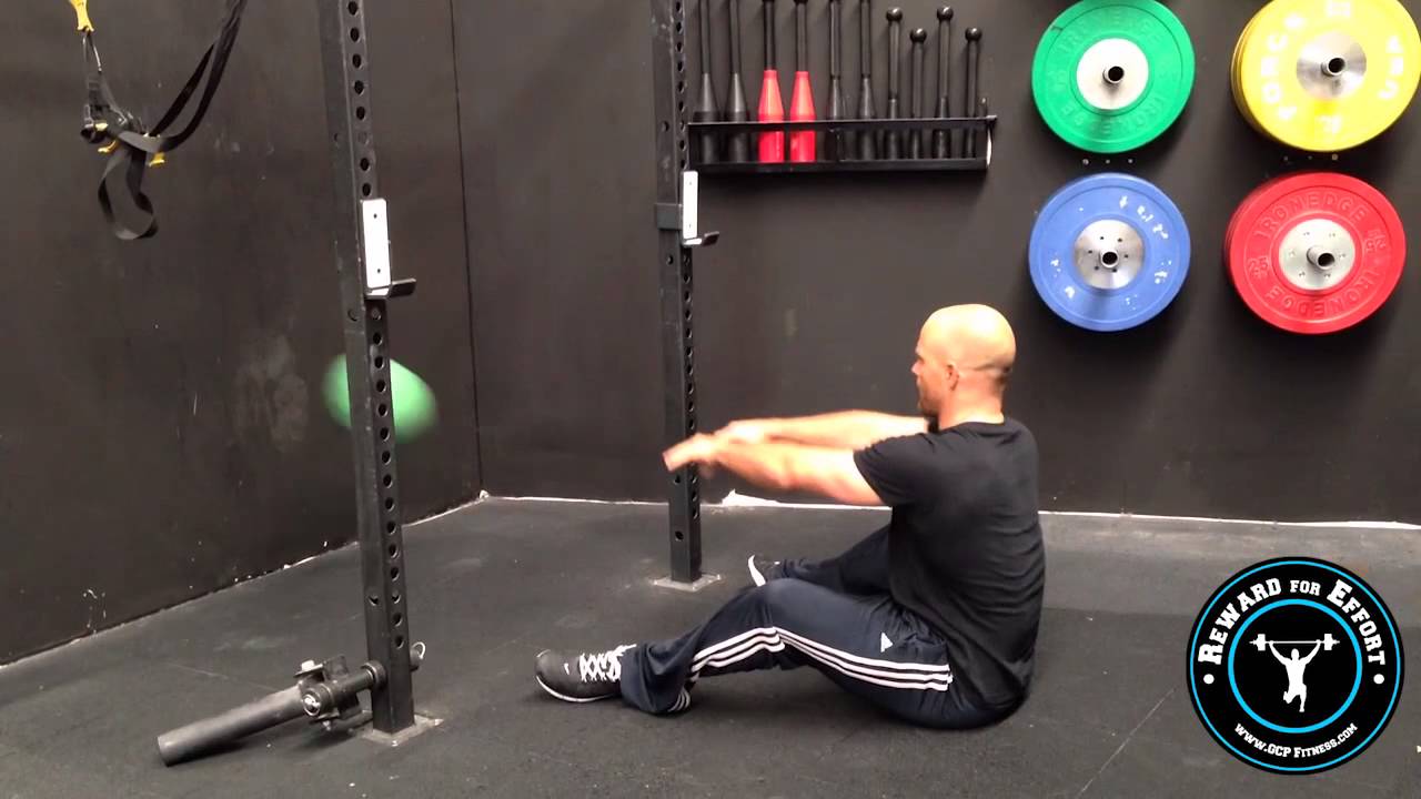 Seated Med Ball Chest Pass - YouTube