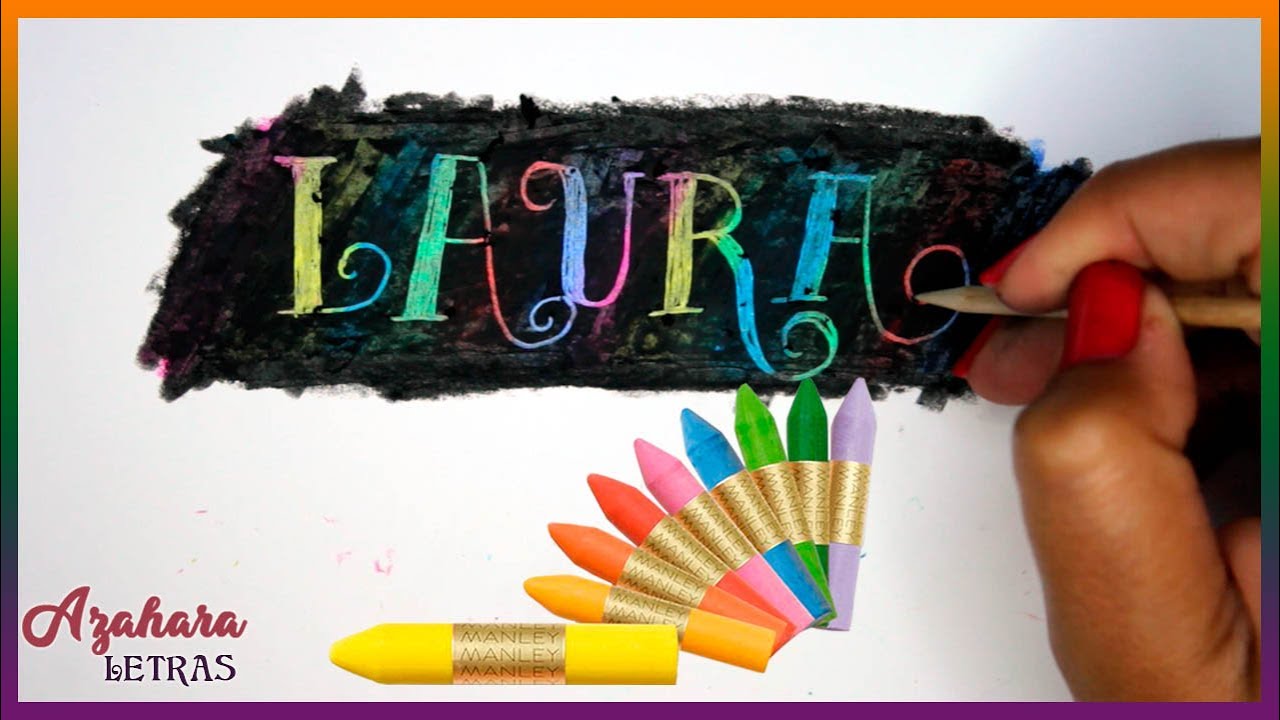 🖍️ Lettering con Ceras de Colores 🖍️ - YouTube