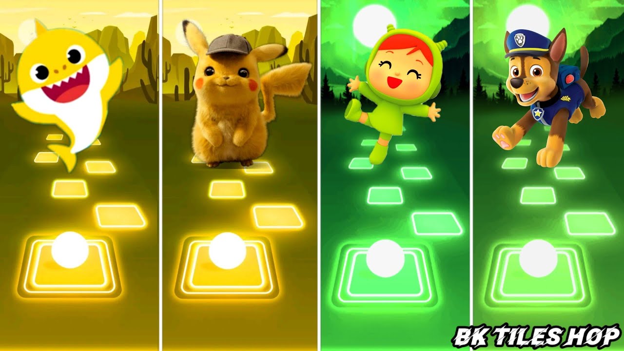 Baby Shark vs Pika Pika Pikachu vs Nina Pocoyo vs Chase Paw Patrol ...