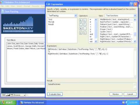 Text Parsing in FileMaker - Example 2 - YouTube