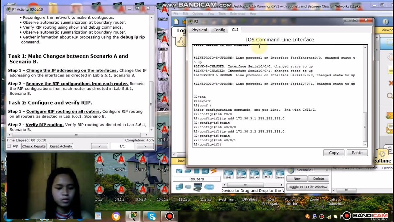 5.6.1b: Running RIPv1 with Subnets and Between Classful Networks - YouTube