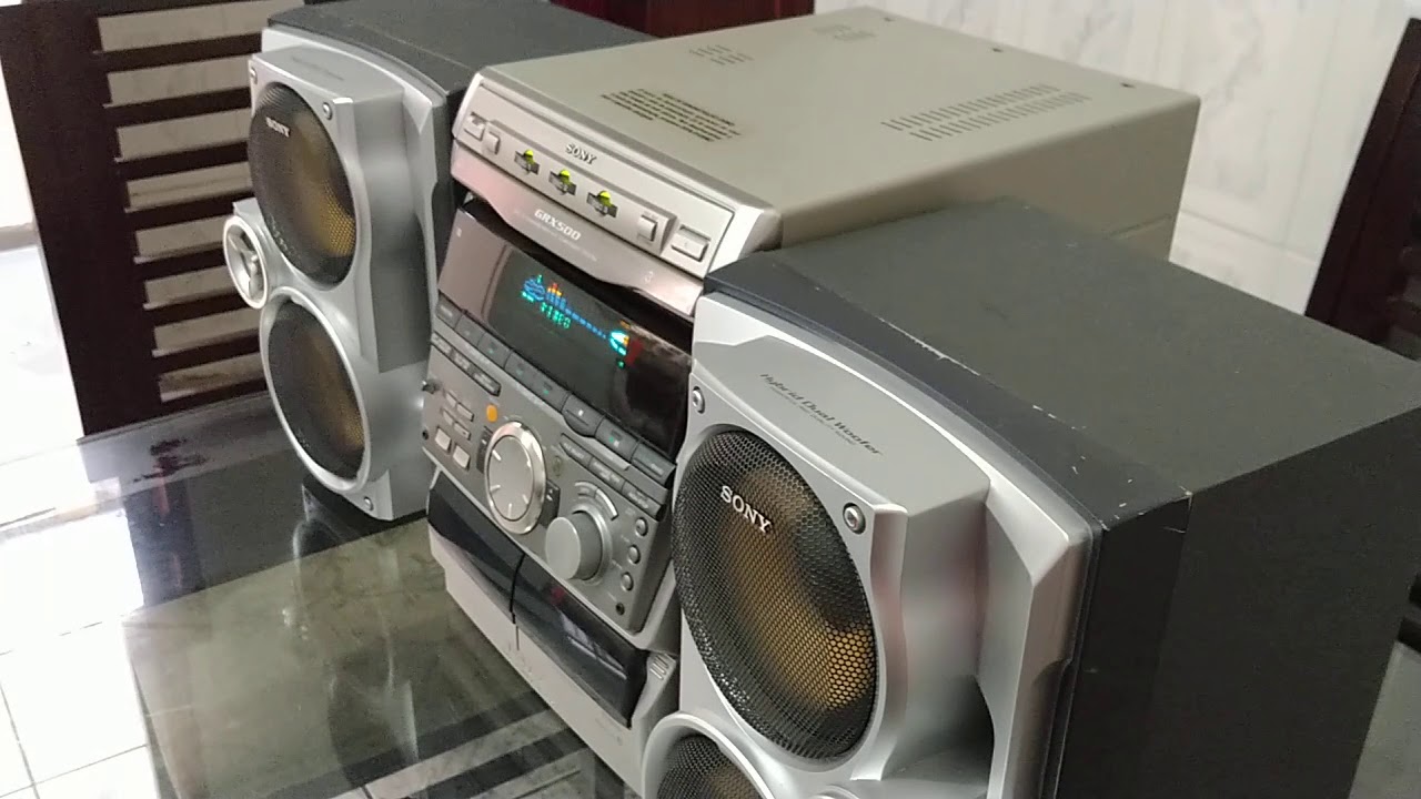 Mini system Sony grx 500 tocando nas caixas do mhc-rg220 - YouTube