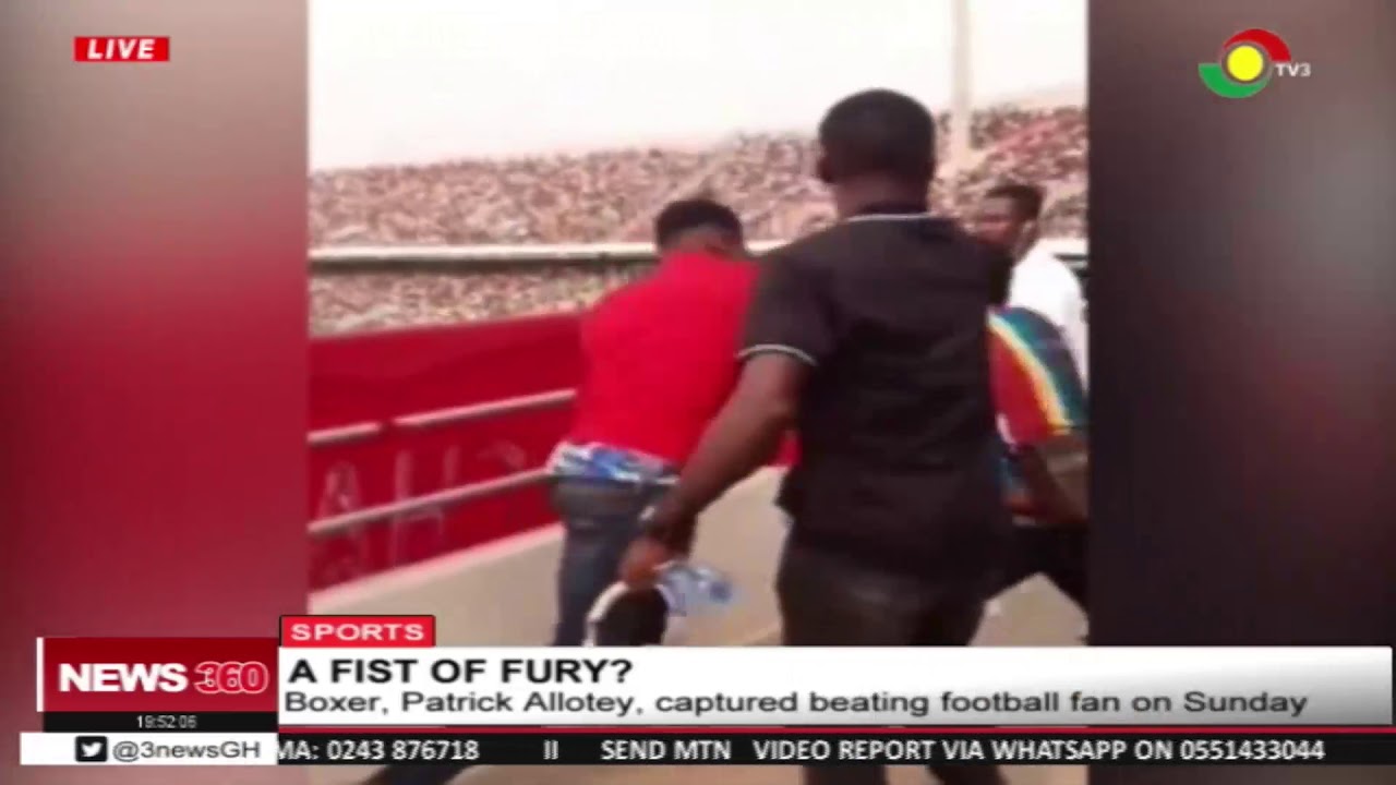 Boxer , Patrick Allotey, captured beating football fan on sunday - YouTube
