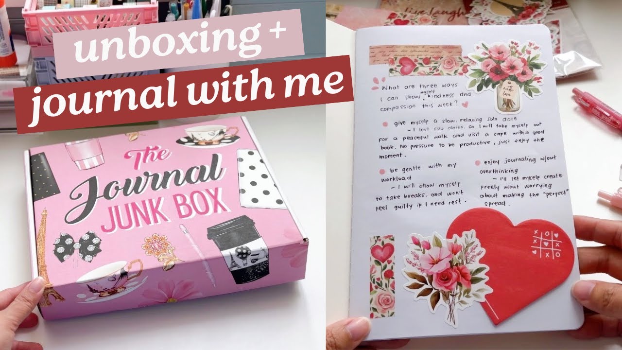 Journal Junk Box unboxing 🌹 Timeless Love February 2025, journal with ...