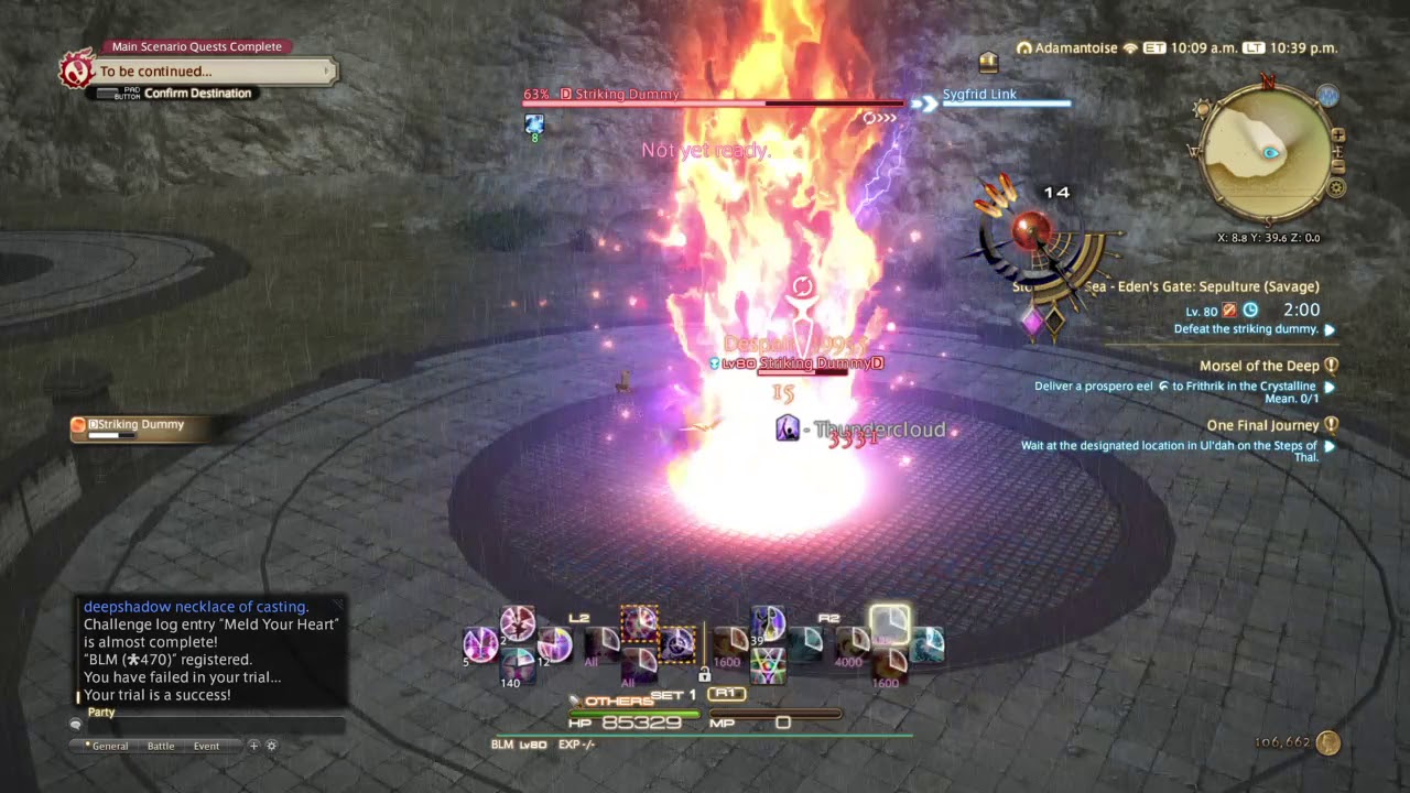 FINAL FANTASY XIV Blm rotation ilvl 470 Bis (5.2 Warm up) - YouTube