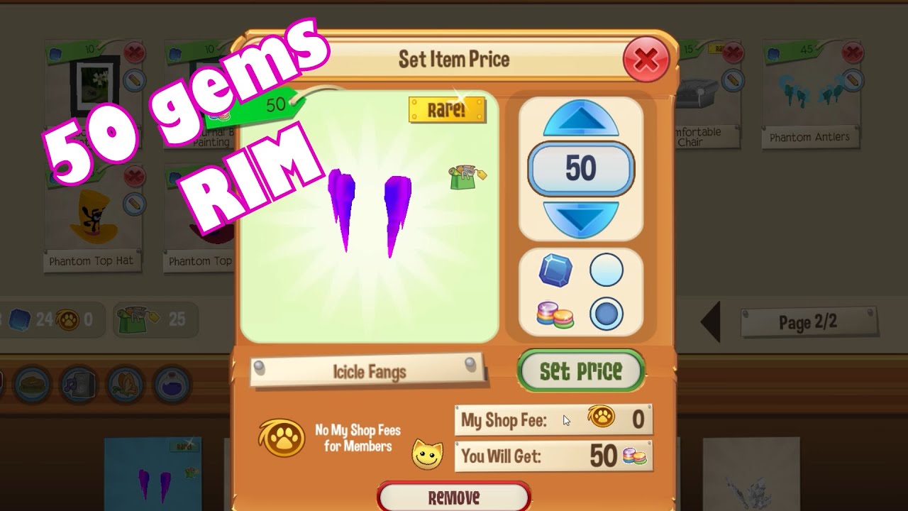 RIM for 50 Gems at My Den! | Rare Icicle Fangs | Animal Jam Play Wild ...
