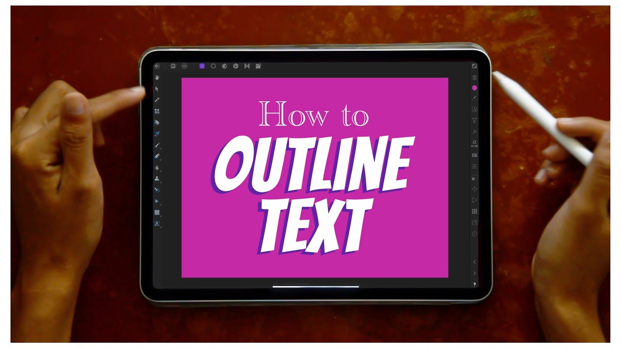 How to Outline Text in Affinity Photo for the iPad! - 3 Easy Ways - YouTube