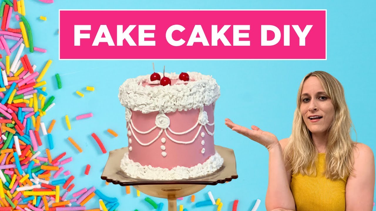 Easy Fake Cake DIY with Paint & Spackle - YouTube