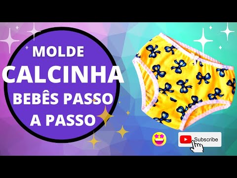 ✅👉Como fazer molde calcinha bebês passo a passo!🤩