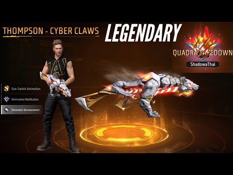 New Cyber Claws Thompson in Free Fire | Legendary Gun Skin | Legendary ...