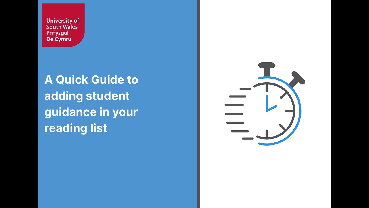 A quick guide to adding student guidance in your reading list. - YouTube
