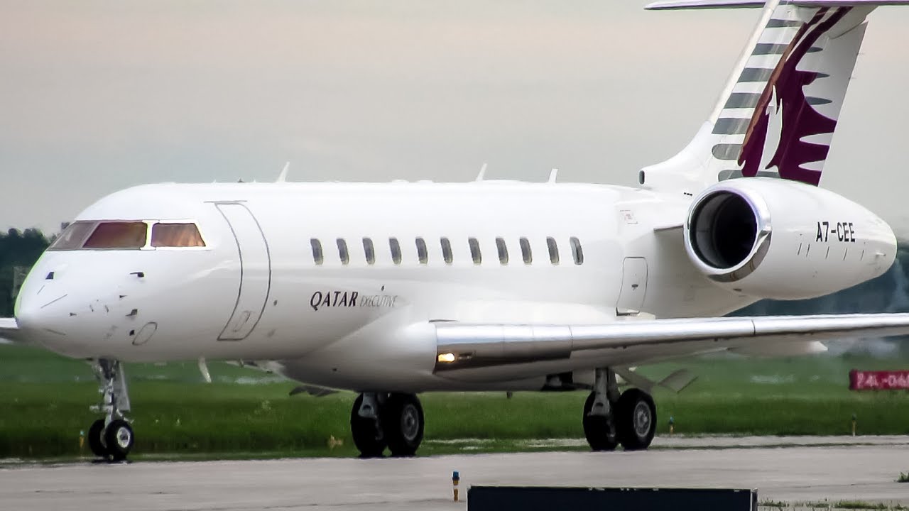 Qatar Executive Global 5000 (GL5T) landing in Montreal (YUL/CYUL) - YouTube