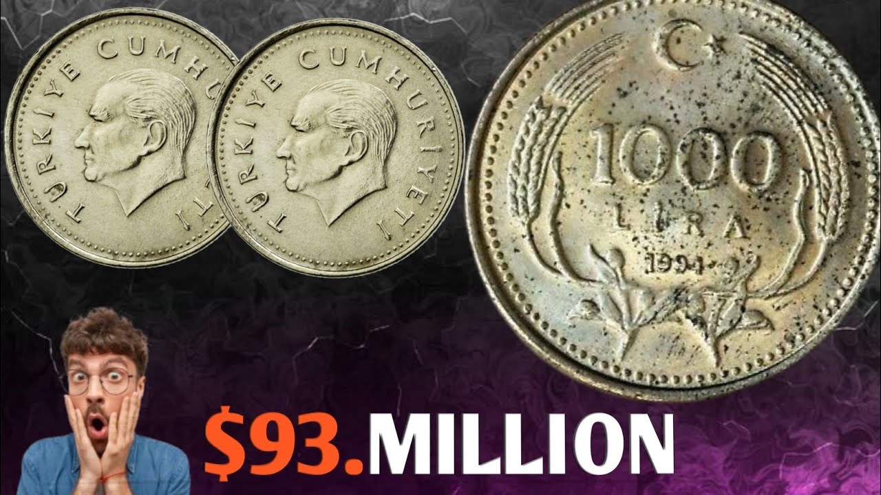 Turkey 1000 Lira Coin / Turkish coins 1994 - YouTube