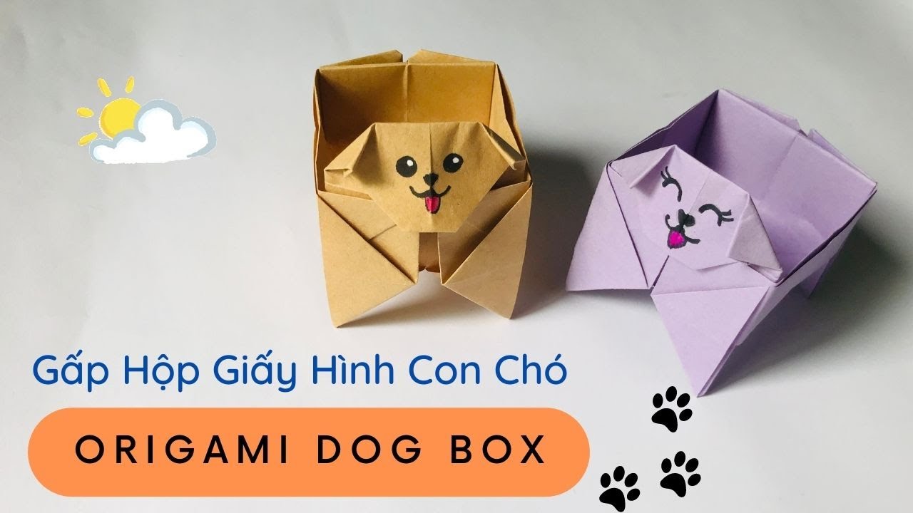 Cách Gấp Hộp Hình Con Chó Đơn Giản? How To Make Paper Dog Box? ORIGAMI ...
