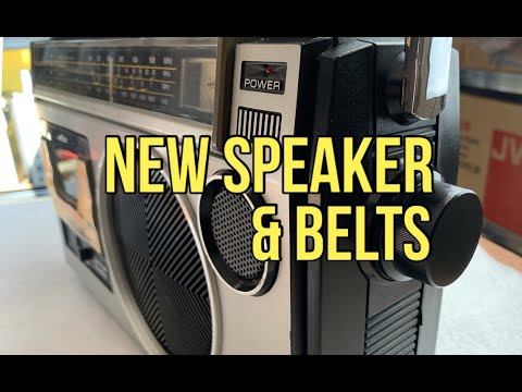 Aiwa TPR-200H Speaker Replacement & New Belts. Vintage Radio Cassette Repair. Boombox Restoration