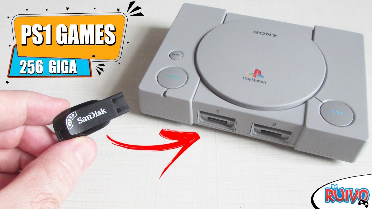 PS1 Mini: Pendrive 256GB LOTADO de Jogos do PlayStation - YouTube