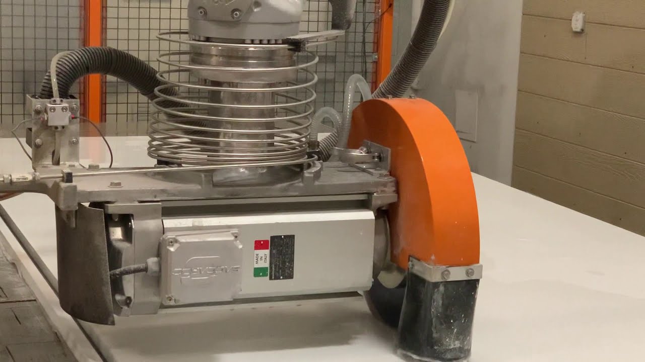 Robo SawJet Cutting Quartz at #Sunsetgranite - YouTube