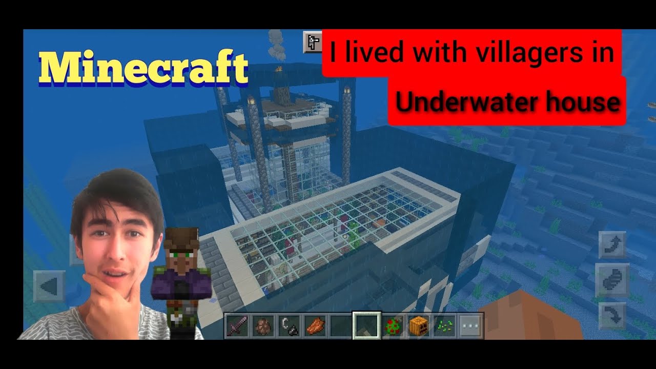 Minecraft I lived with villagers in underwater house Surreal gaming ...