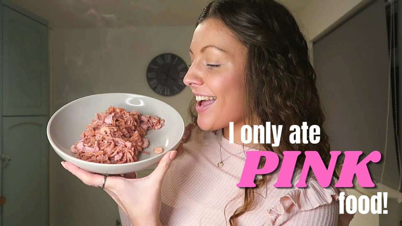 I ONLY ATE PINK FOOD FOR 24HOURS!! | Challenge! - YouTube