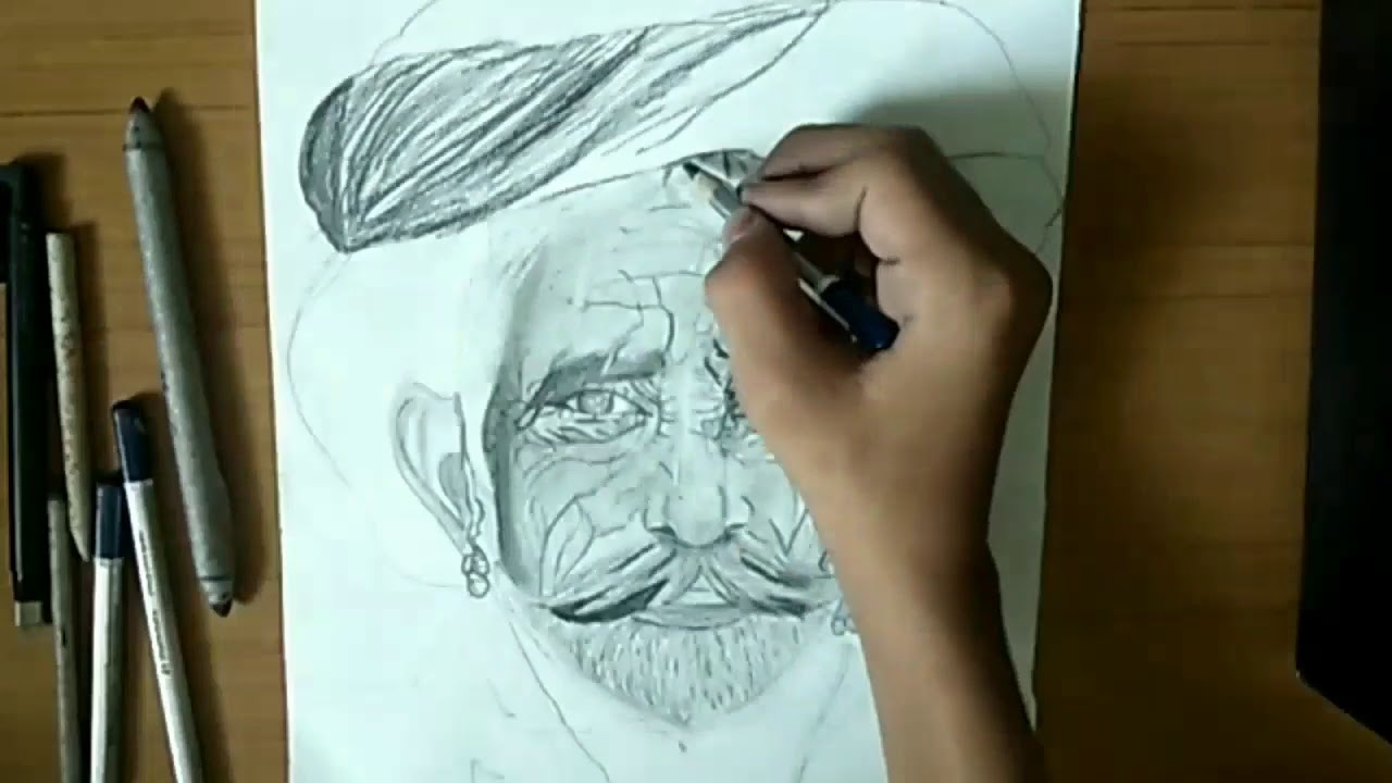Hyperrealistic pagdi drawing for bigginers - YouTube