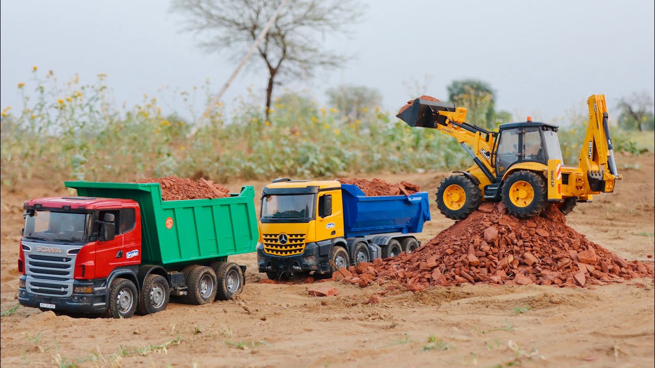 JCB 5cx fully loading muram in Tata truck and Mercedes truck | Mahindra ...