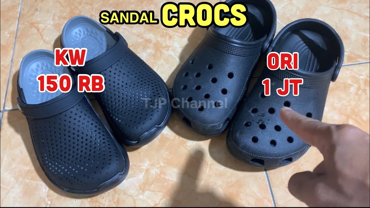 PERBANDINGAN SANDAL CROCS ORI DAN KW - YouTube