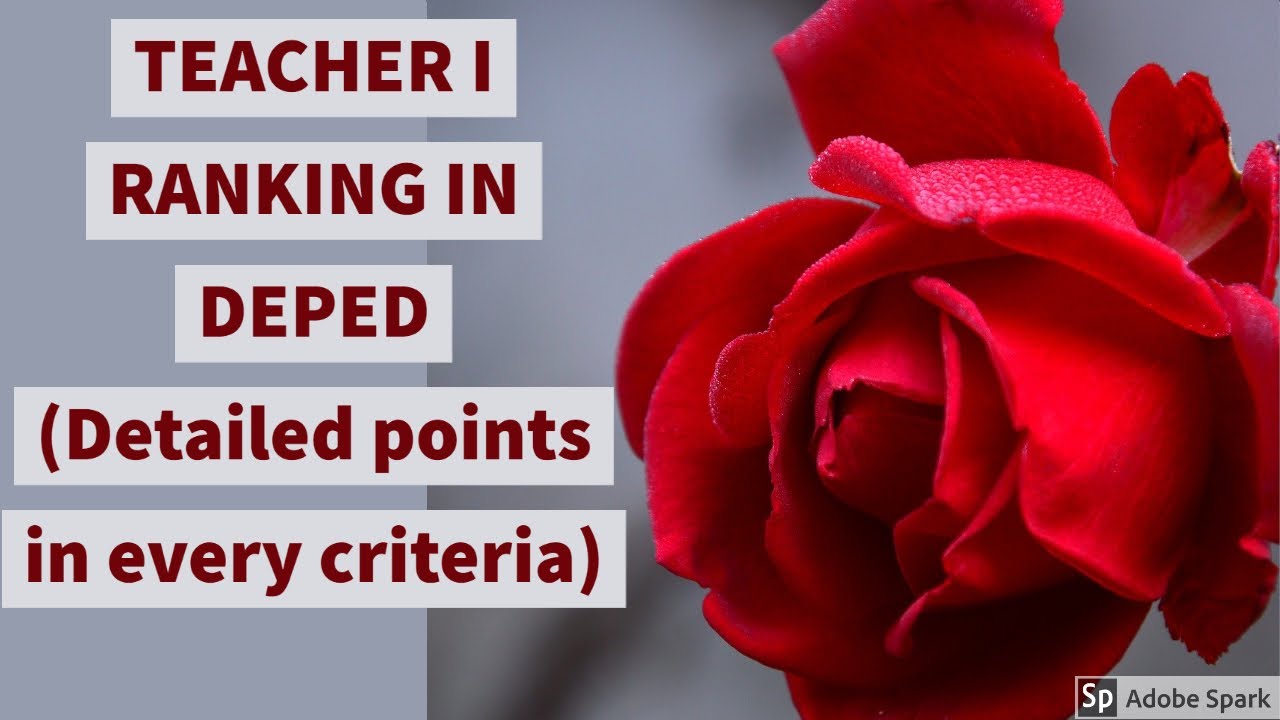 CRITERIA TEACHER I RANKING IN DEPED - YouTube