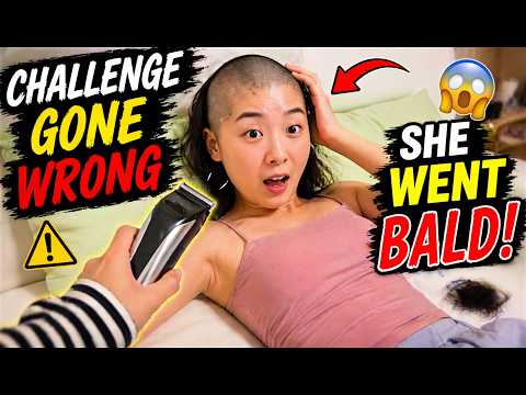 Challenge Gone Wrong 💥 She Went Bald!