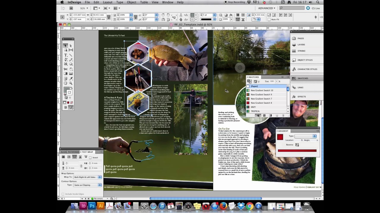 Designing a magazine feature in Adobe InDesign. Sped up - YouTube