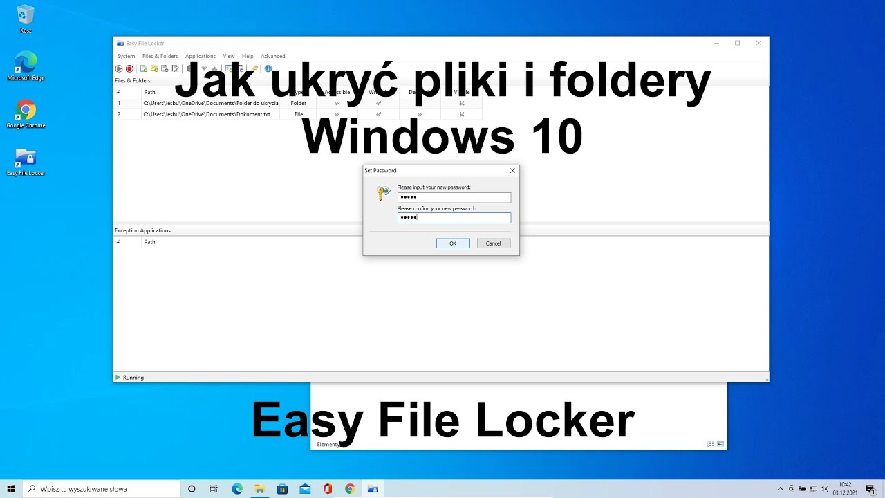 Jak ukryc pliki i foldery Windows 10 Easy File Locker - YouTube