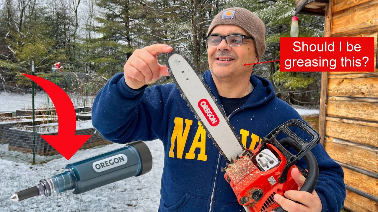 How to Replace and Grease a Chainsaw Bar with Sprocket - YouTube