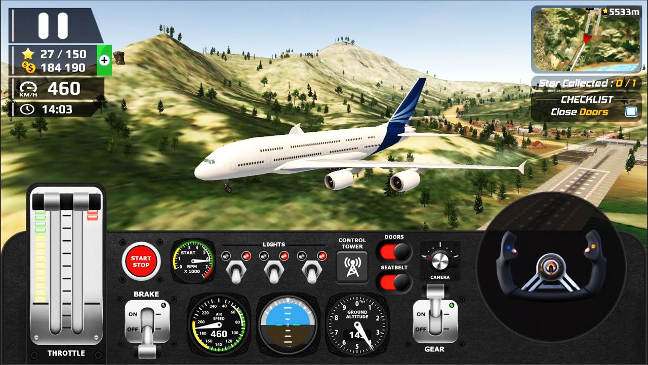 Airplane Flight Pilot Simulator #5 - A380 Aircraft Pilot Sim Android ...