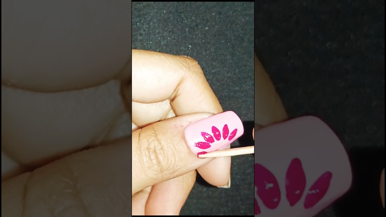 Easy flower nail art with toothpick and safety pin #nailart #2025 # ...
