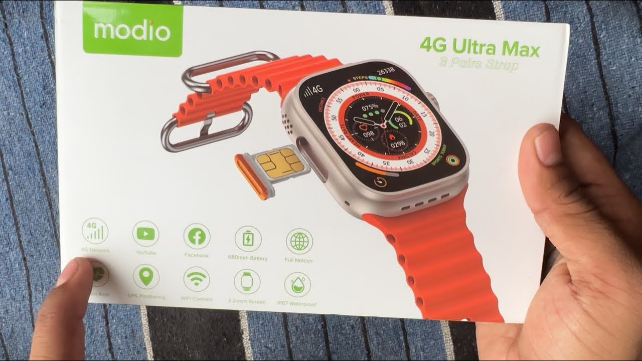 Modio 4g Ultra Max digital watch ₹1000 | unboxing of smart watch | sim ...