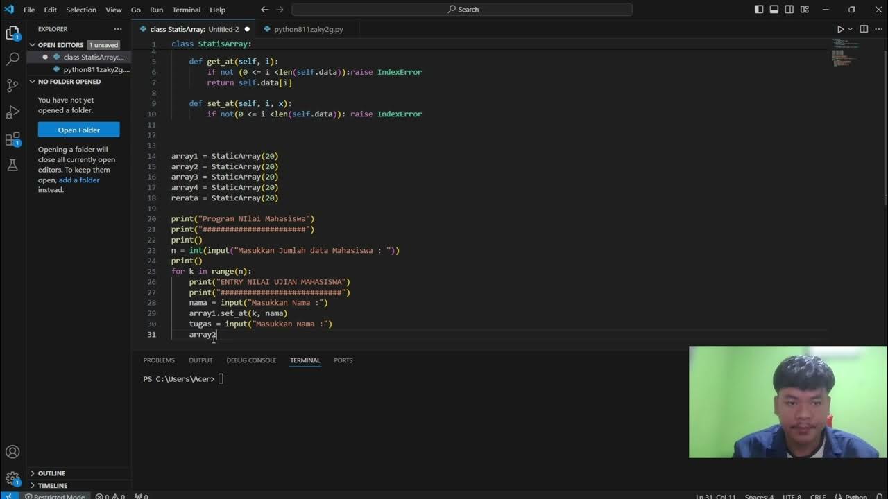UAS FTI ALGORITMA DAN PEMROGRAMAN 2. - YouTube