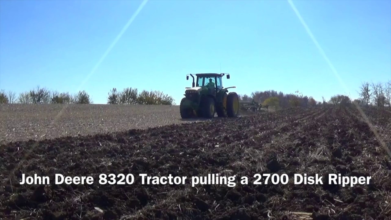 John Deere 8320 Tractor pulling a 2700 Disk Ripper near Arcanum Ohio ...