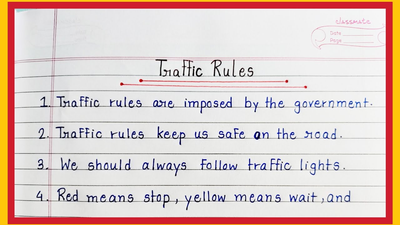 10 Lines Essay On Traffic Rules In English | Traffic Rules Essay ...