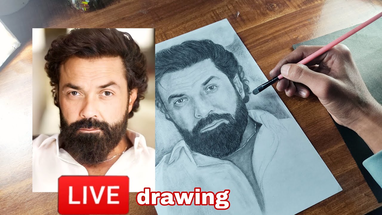 Live drawing - Bobby Deol Part 3 drawing #drawing - YouTube