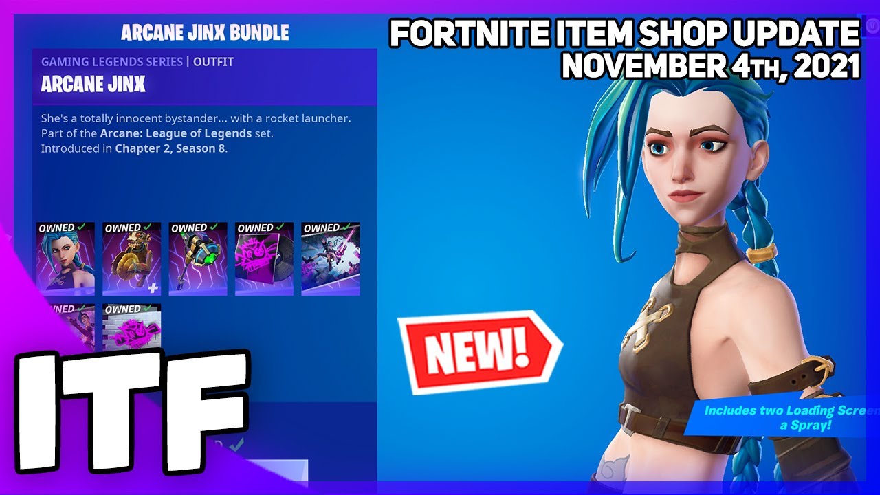 Fortnite Item Shop *NEW* JINX LEAGUE OF LEGENDS SET! [November 4th ...