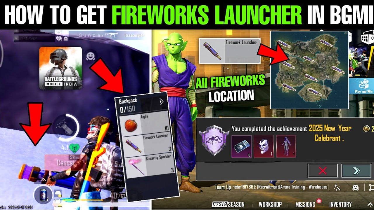 How to Get a Fireworks launcher In Bgmi 🔥| Fireworks launcher location ...