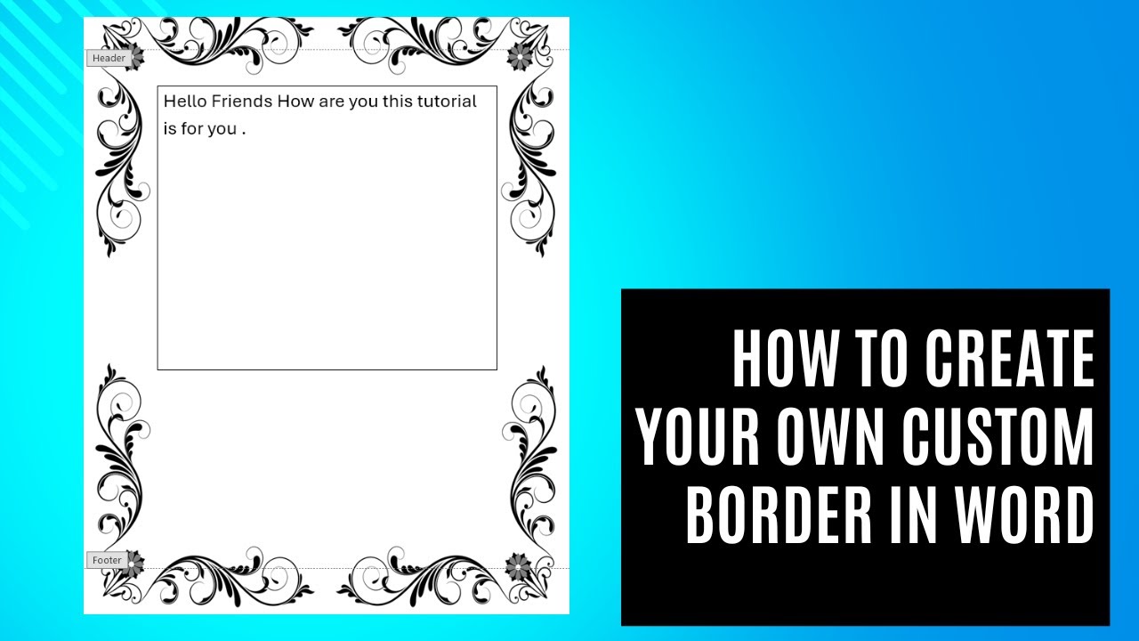 How to create your own custom border in Word.| How to apply custom ...