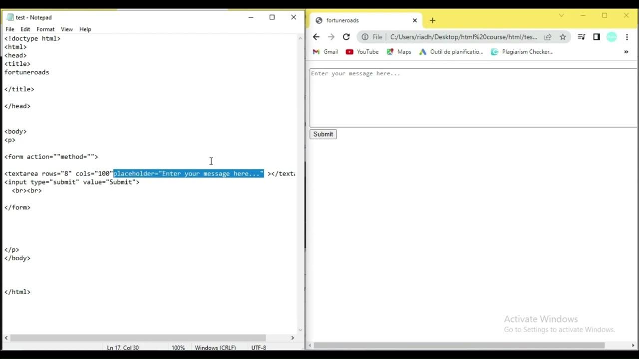 HTML course for beginners. multiline textbox. - YouTube
