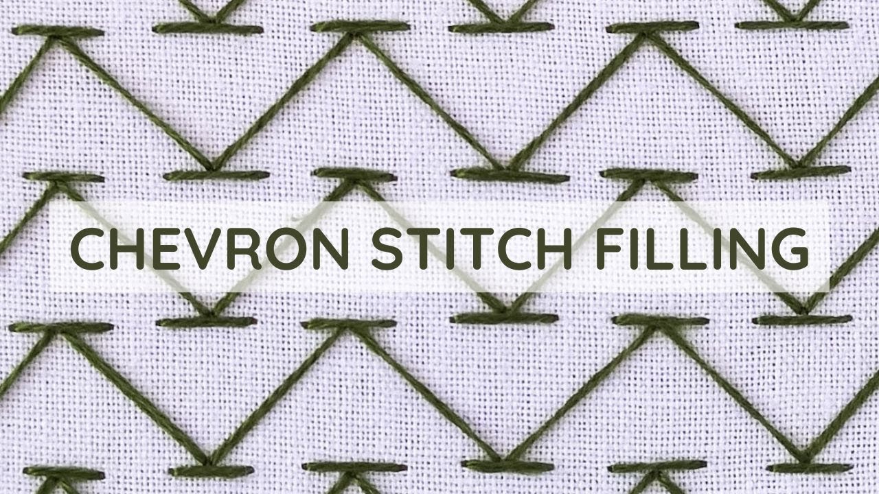 Chevron stitch filling hand embroidery video tutorial - YouTube